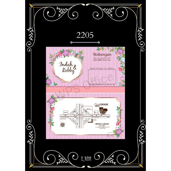 Jual Blangko Undangan Erba / Kartu Undangan Pernikahan Murah kode 2205 ...