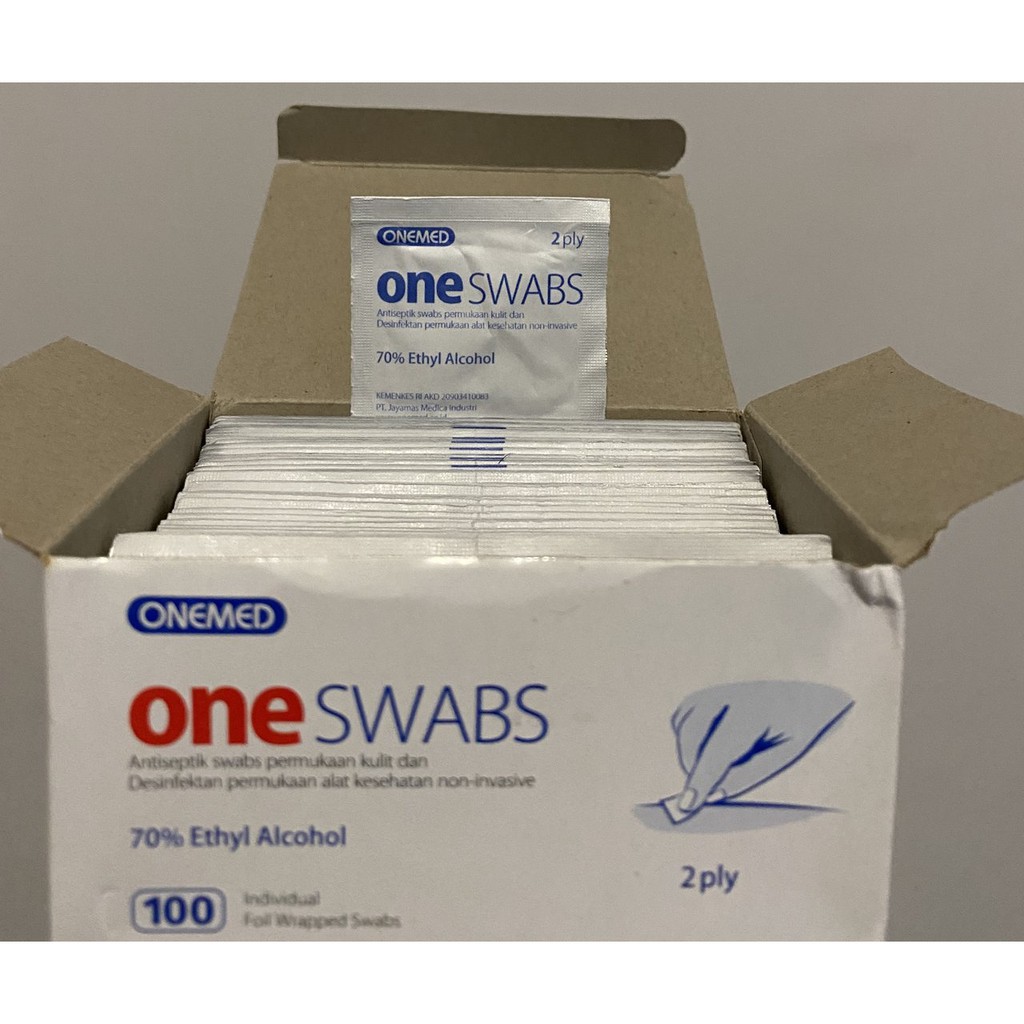 Jual Tissue Alkohol ONE SWABS | 70% Ethyl Alcohol | Shopee Indonesia