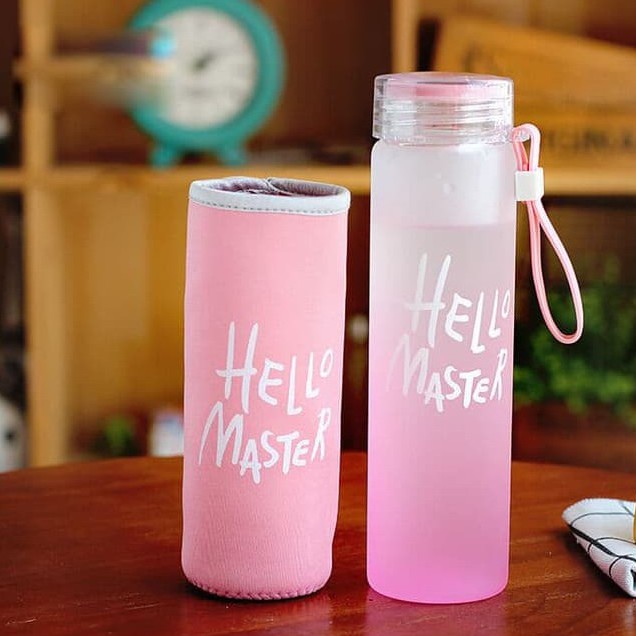 Jual Botol Minum Hello Master Kaca Tempat Minum Anak Air 480 Ml / Botol ...