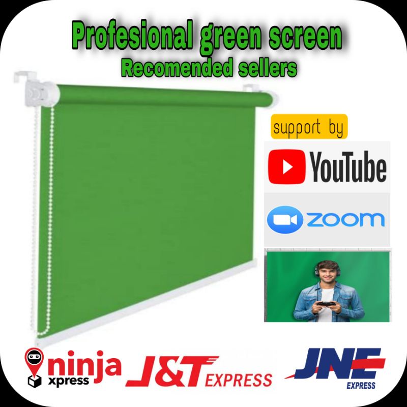 Jual Background Green screen profesional greenscreen youtuber | Shopee ...