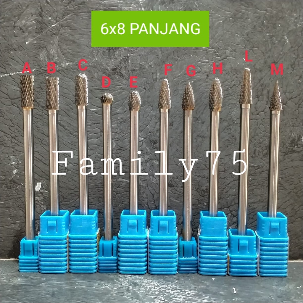 Jual Mata cuner 6mm x 8mm Long panjang Mata tuner Mata bor cun rotary 6 ...