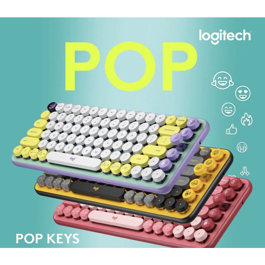 Jual Logitech POP Keys Bluetooth Wireless Mechanical Keyboard Compact ...
