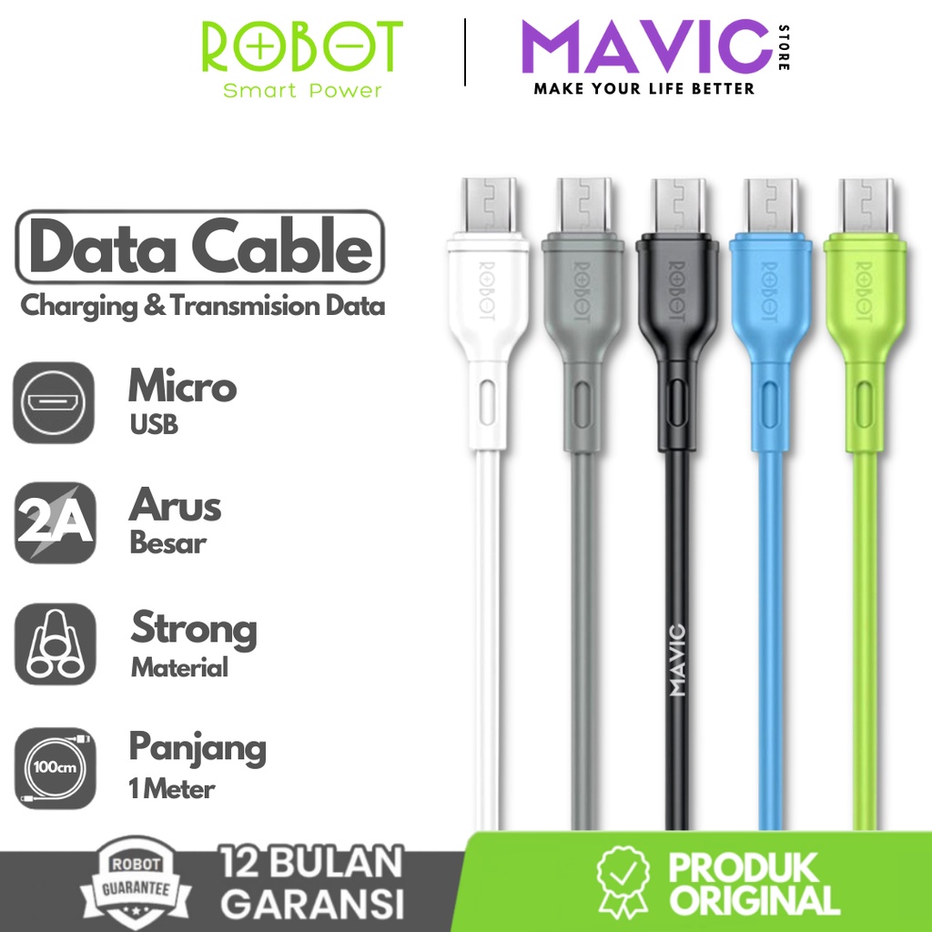 Jual ROBOT RBM100S Kabel Data Android Micro USB 1M Data Cable 2A ... Jual ROBOT RBM100S Kabel Data Android Micro USB 1M Data Cable 2A ...