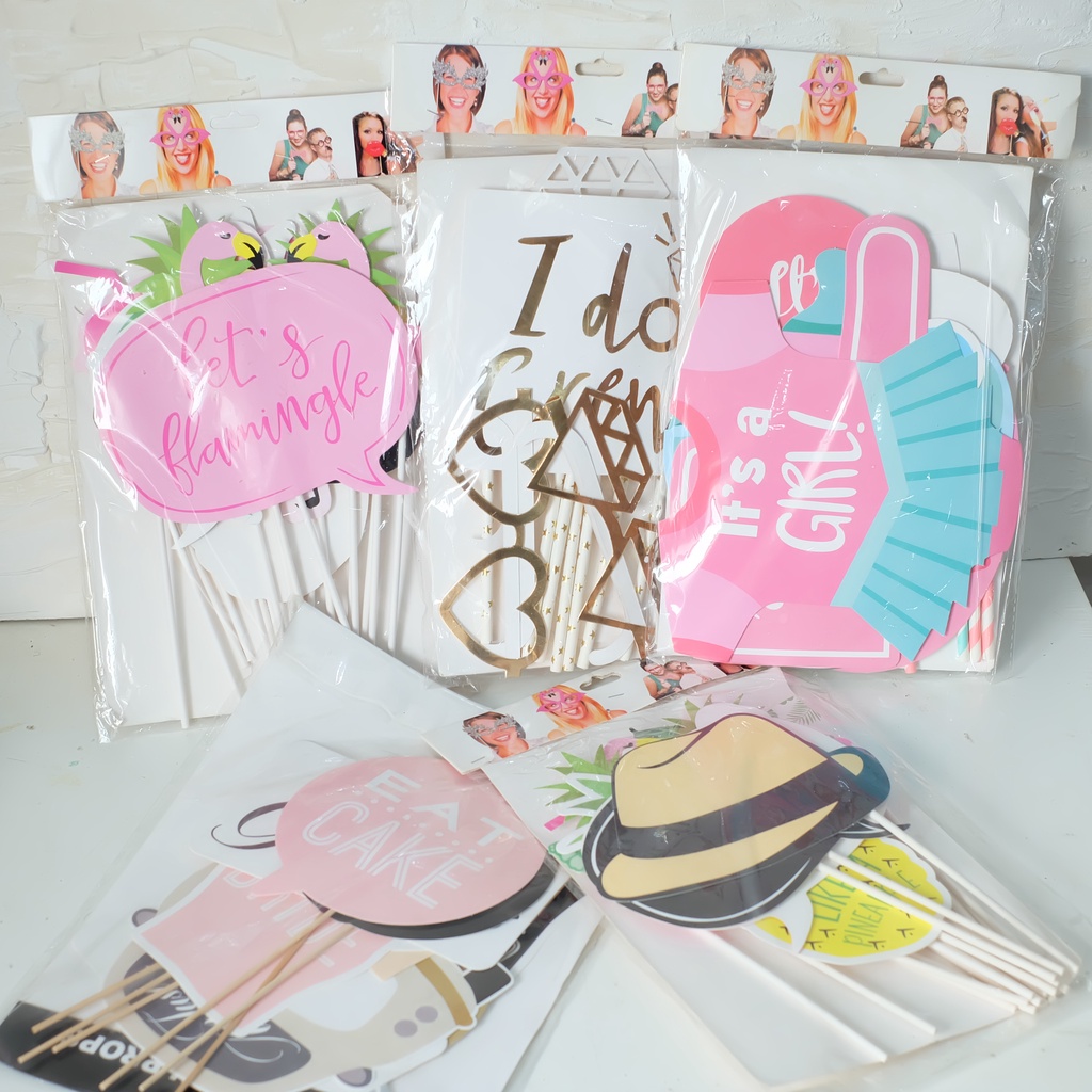 Jual Party Supplies || Photobooth props || Kertas stick || Properti ...