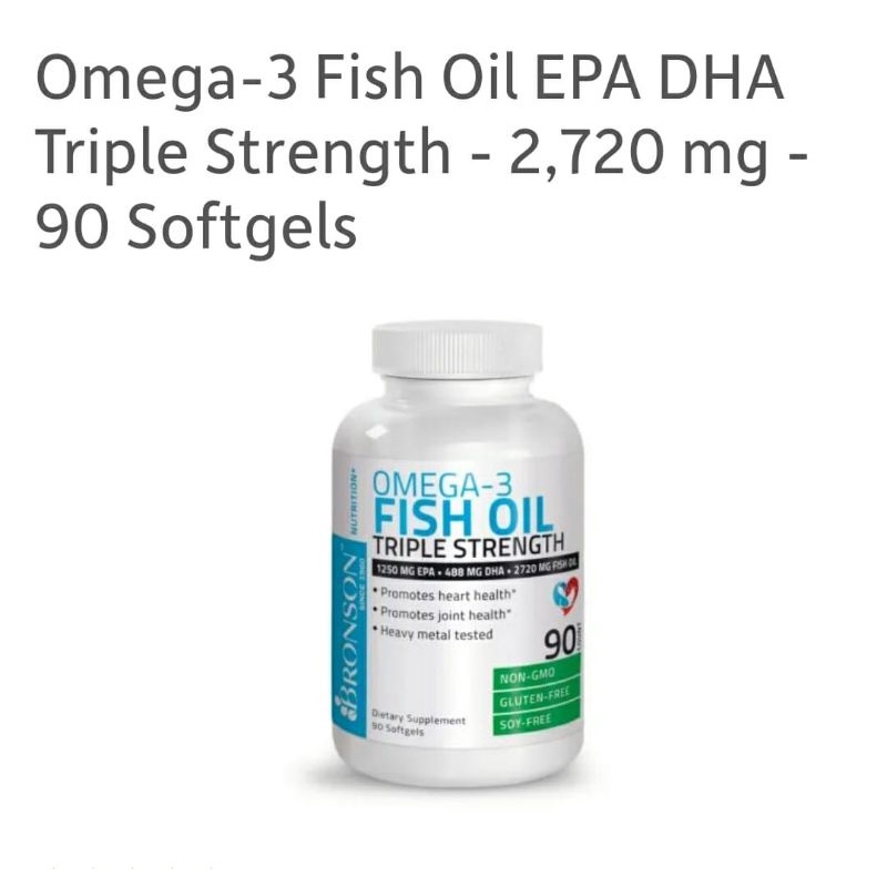 Jual Omega 3 Fish Oil Triple Strength Bronson 90 Softgels (EPA DHA ...