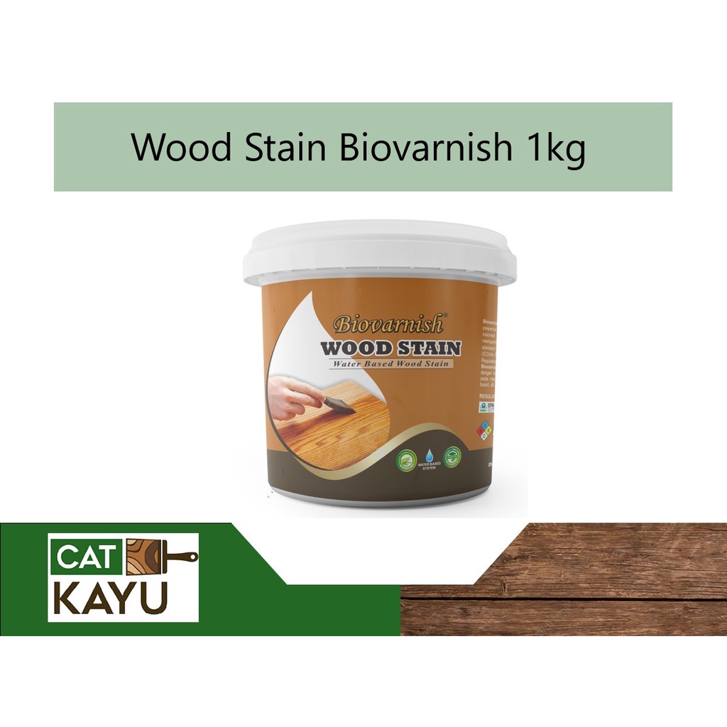Jual Cat Kayu Pernis Biovarnish Wood Stain 1kg Pelarut Air Waterbased ...