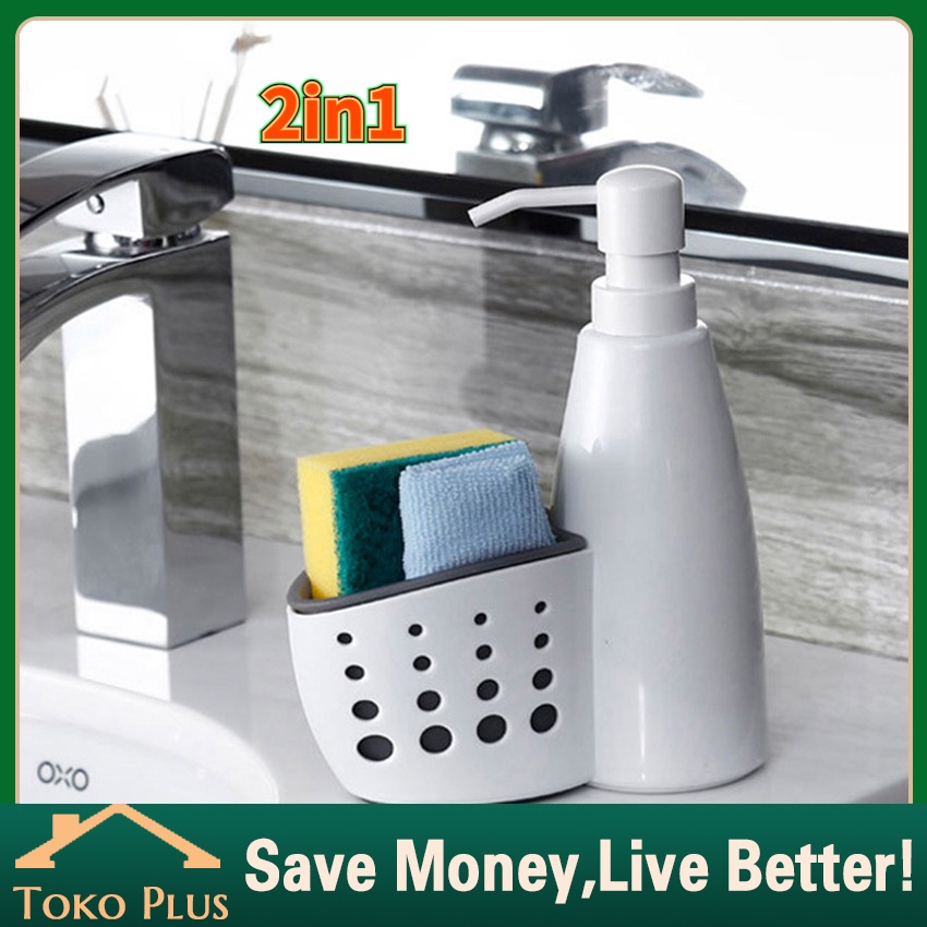 Jual tempat botol sabun cuci piring&spons Soap&Sponge Caddy - Tempat ...