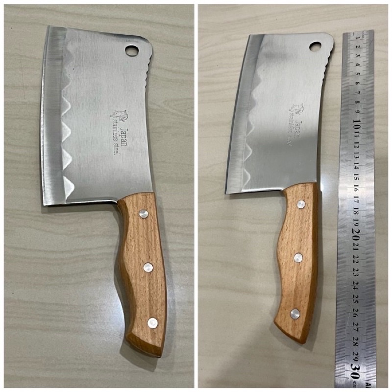 Jual Pisau daging japan gagang kayu 11"inci Pisau golok Cleaver Butcher ...