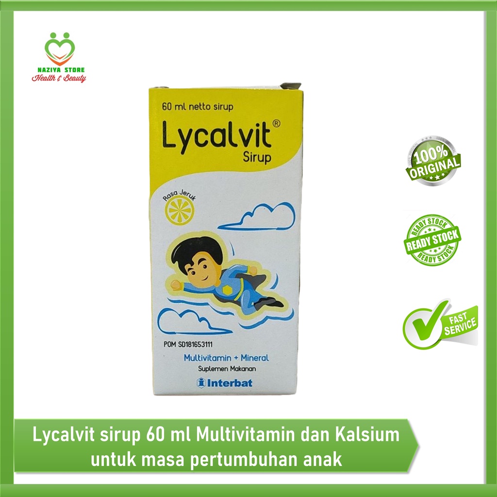 Jual LYCALVIT Syrup Vitamin & Kalsium Anak pada Masa Pertumbuhan 60 ml ...