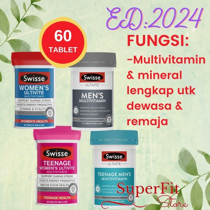 Jual Swisse Women Men Teenage Women Teenage Men Multivitamin - 60 Tablet Made in Australia ...