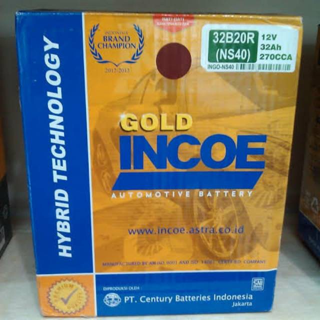 Aki Incoe Gold NS40 untuk mobil Avanza, Xenia, Rush, Terios, APV ...