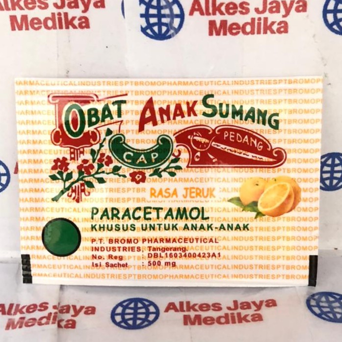 Jual Obat Anak Sumang Cap Pedang 500mg Sachet Rasa Jeruk Indonesia ...