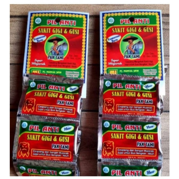 Jual pil anti pak tani obat sakit gigi dan gusi bengkak (1 slop 5 ...