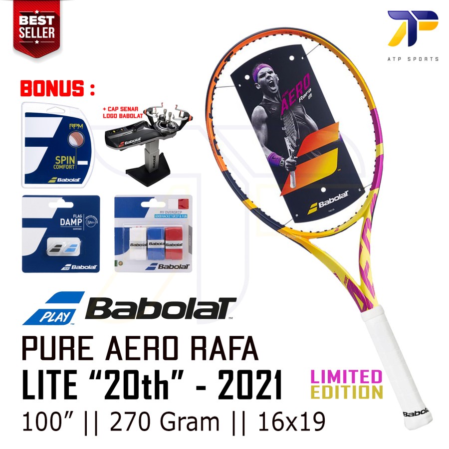 Jual Raket Tenis Tennis Babolat Pure Aero Rafa LITE 2021 270Gr 270 Gr G Gram | Shopee Indonesia