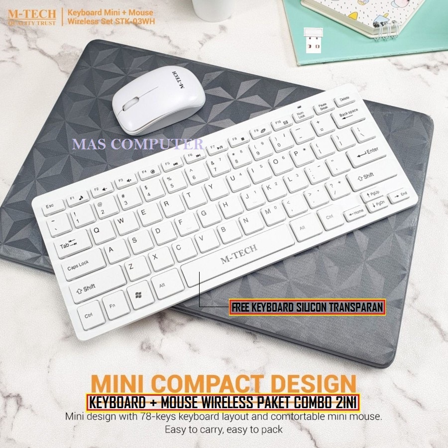 Jual M-TECH Keyboard Wireless STK 03 Mini / Keyboard + Mouse Wireless ...
