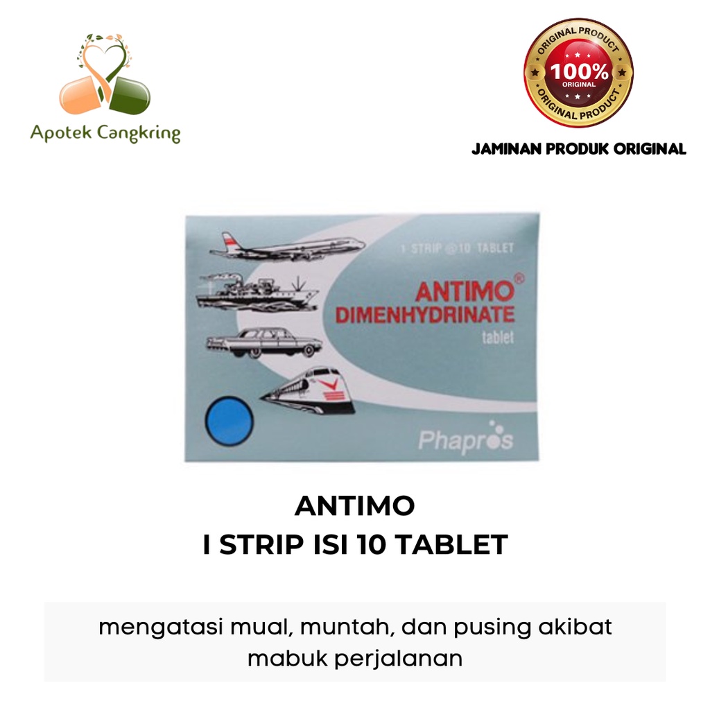 Jual Antimo Dewasa Obat Mabuk Perjalanan Mual Muntah Strip isi 10 ...