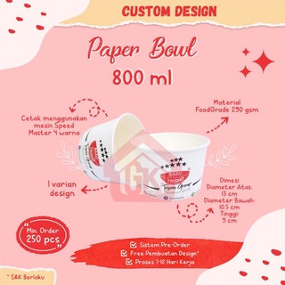Jual Kemasan paper bowl / Rice bowl Printing custom design. Minimal ...