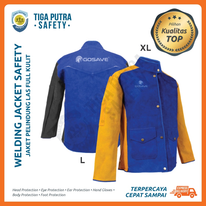 Jual Jaket Las Full Kulit / Welding Jacket Leather Safety Pelindung ...