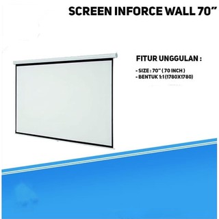 Jual Layar Proyektor Inforce 70 inch Wall Mount Screen Projector 1:1 ...