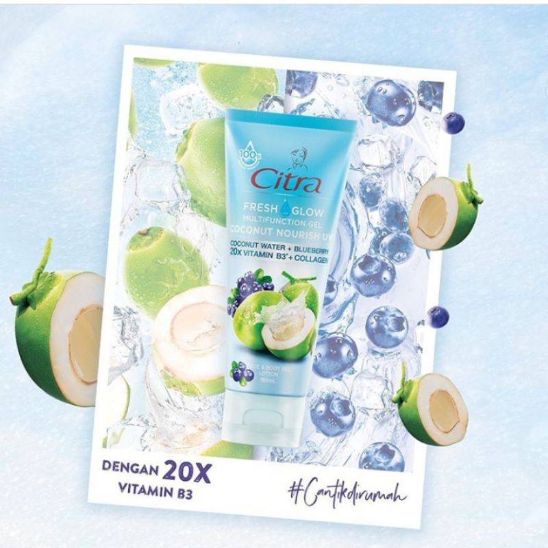 Jual CITRA Fresh Glow Multifunction Gel Coconut Nourish UV 180 ml ...