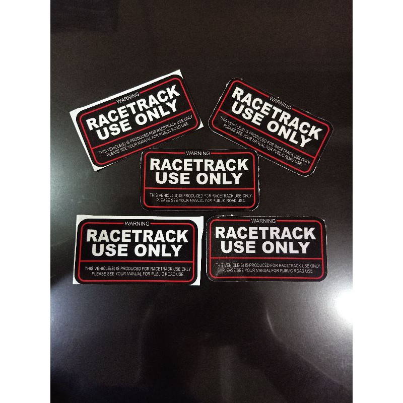 Jual Sticker stiker RACE TRACK USE ONLY WARNING | Shopee Indonesia