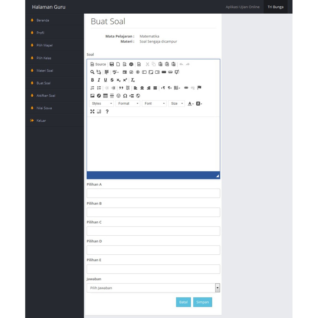 Jual Aplikasi web Ujian Online PHP MYSQL (Source code) | Shopee Indonesia