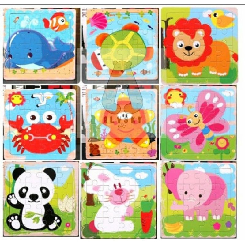 Jual PUZZLE KAYU / JIGSAW PUZZLE / WOODEN PUZZLE 16 KEPING LUCU ...