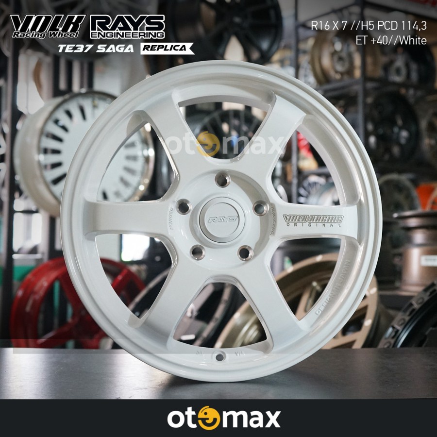 Jual Velg Mobil Volk Rays TE37 Saga Ring 16 H5 White | Shopee Indonesia