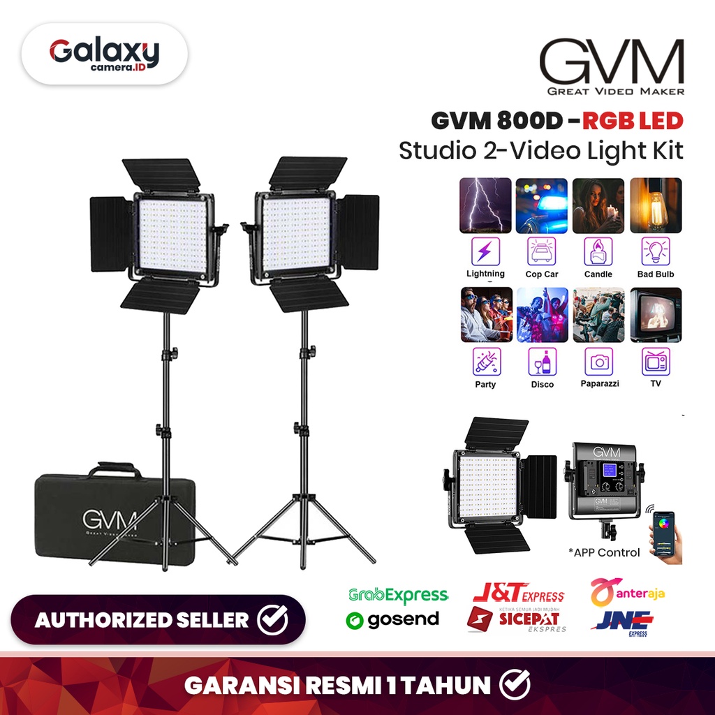 Jual GVM 800D-RGB LED Studio 2-Video Light Kit | Shopee Indonesia