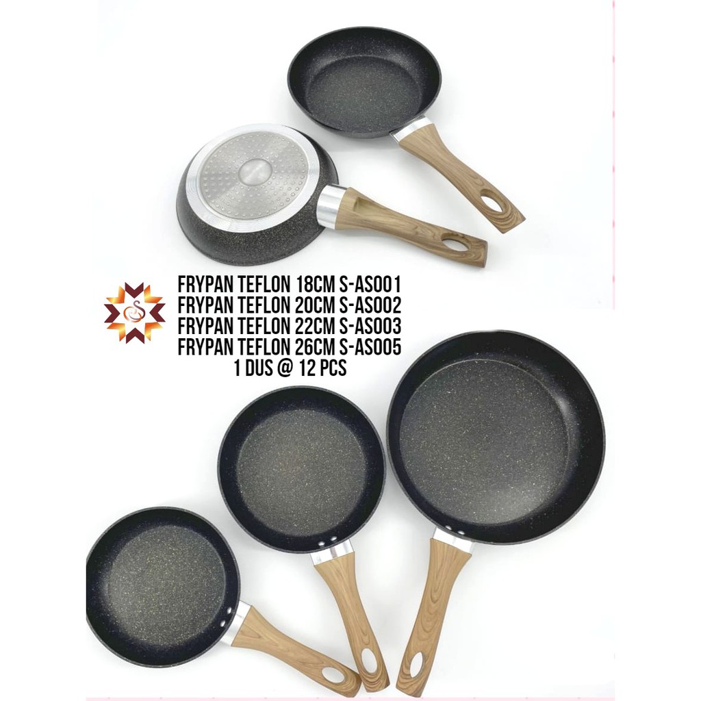 Jual Fry Pan Teflon Penggoreng Ukuran Frypan Teflon 22cm Frypan bulat S ...