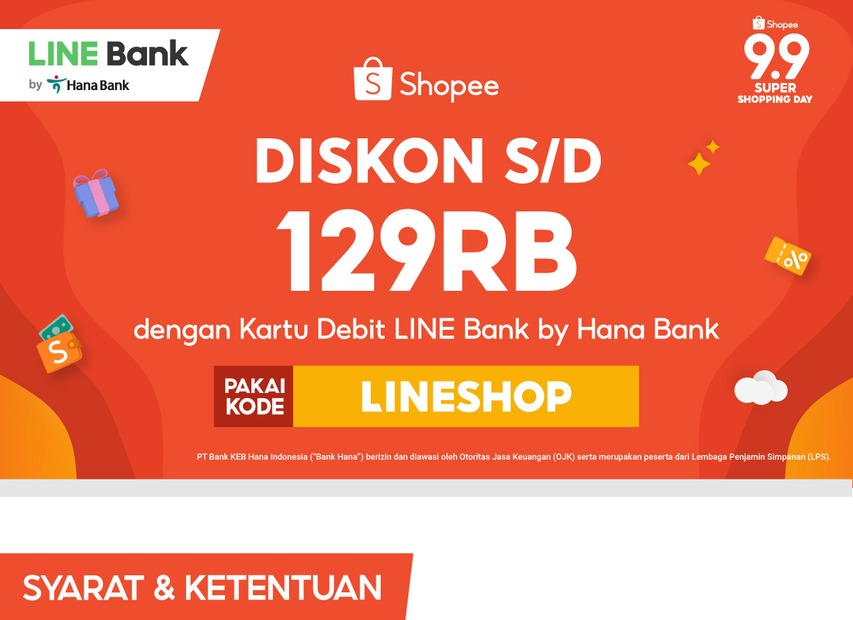 Diskon s/d 129RB dengan Kartu Debit LINE Bank by Hana Bank