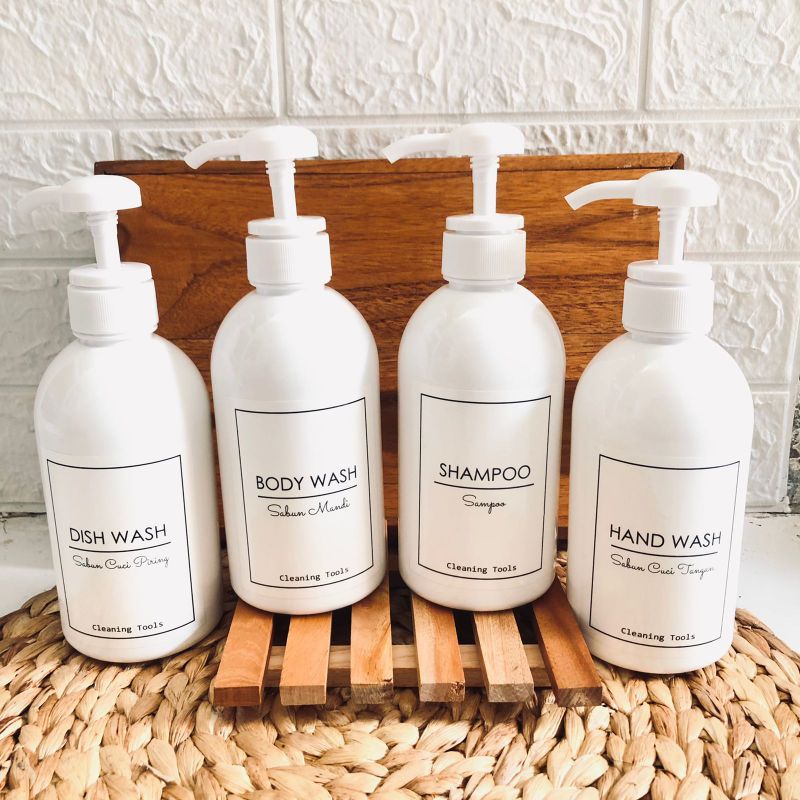 Jual (NEW DESAIN) BOTOL REFIL PUMP AESTHETIK (PUTIH) ELEGAN KAPASITAS ...