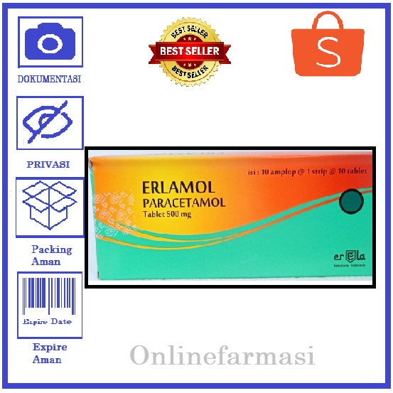 Jual Erlamol Paracetamol 500 per box | Shopee Indonesia