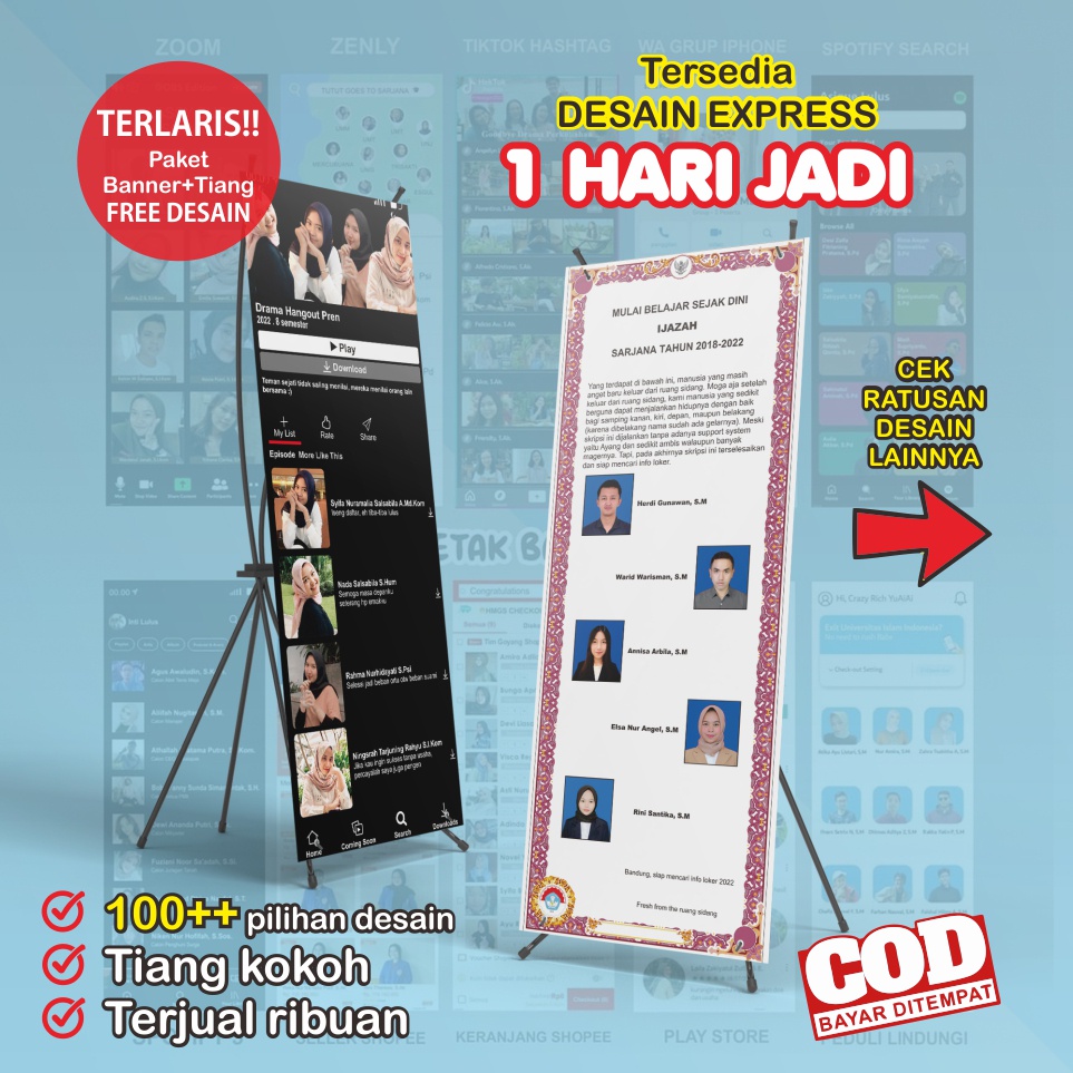 Jual paket x banner + tiang spanduk banner wisuda, wedding, olshop ...