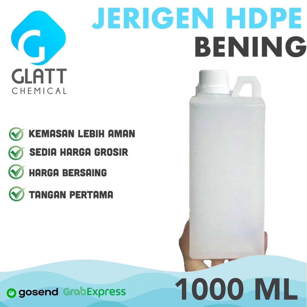Jual Jerigen HDPE 1000 ml - Botol Plastik Tutup Segel 1 Liter Bening | Shopee Indonesia
