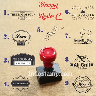 Jual stempel logo cafe resto makanan kuliner gofood grabfood stamp ...