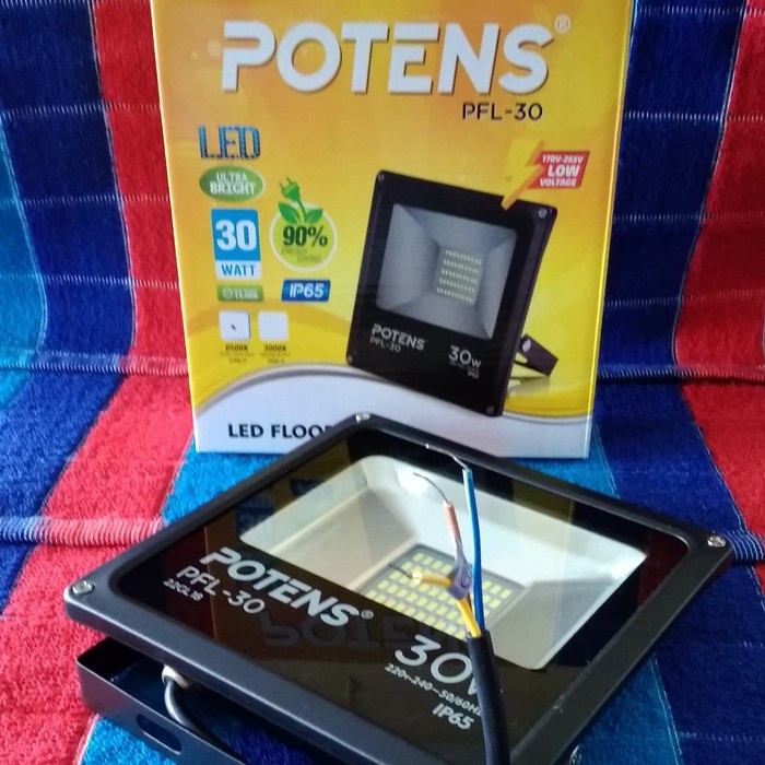 Jual Lampu Sorot Potens 30W Putih / Kuning - Led Flood Light 30 Watt Potens | Shopee Indonesia
