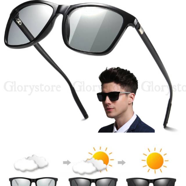 Jual Kacamata Sunglasses Photocromic Anti Silau Siang Malam Pria Wanita Gaya Vintage 1083 ...