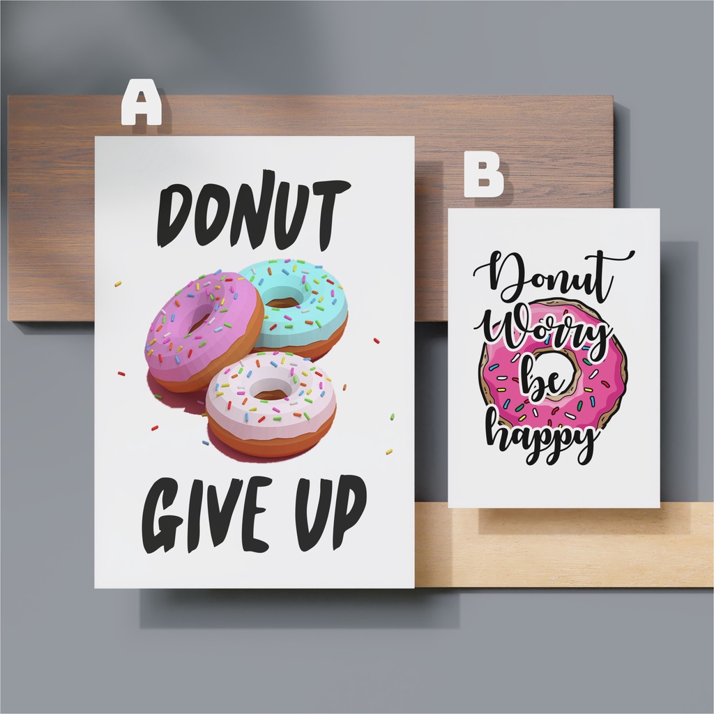 Jual Cetak Poster Unik tema Donut / Donat bisa custom tulisan dan ...