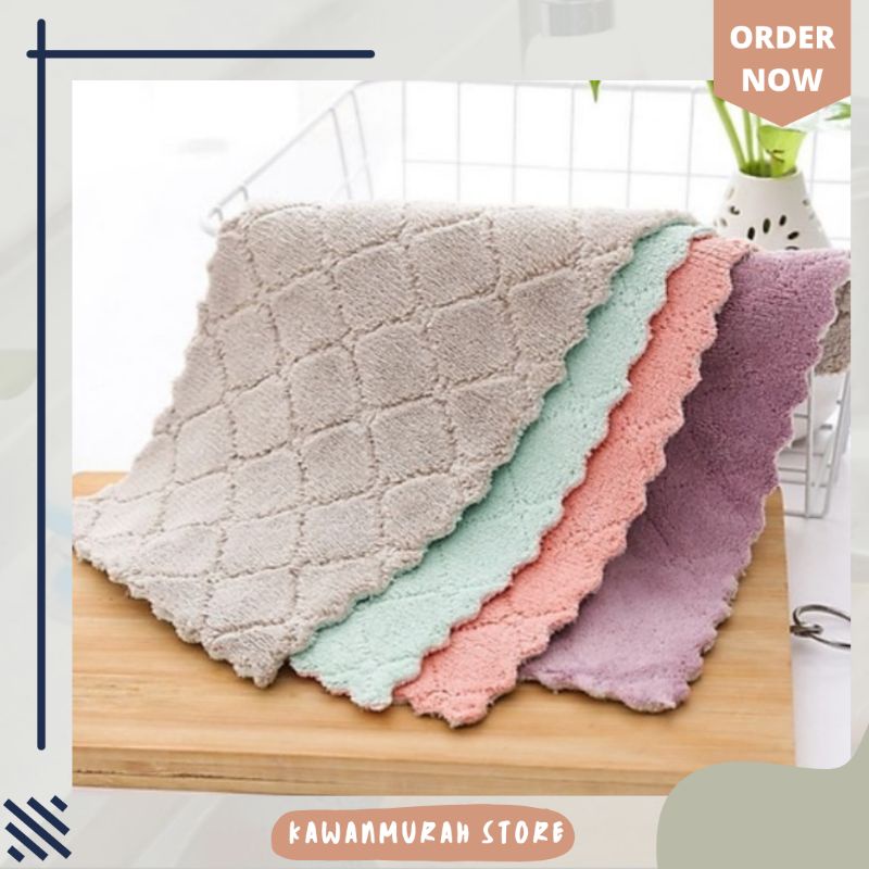 Jual Kain Lap Piring Anti Minyak Bahan Microfiber / Kain Lap Anti ...