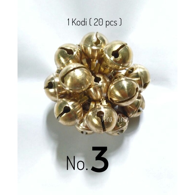 Jual 20 biji Klintingan No3 Lonceng kuningan krincingan gongseng ...