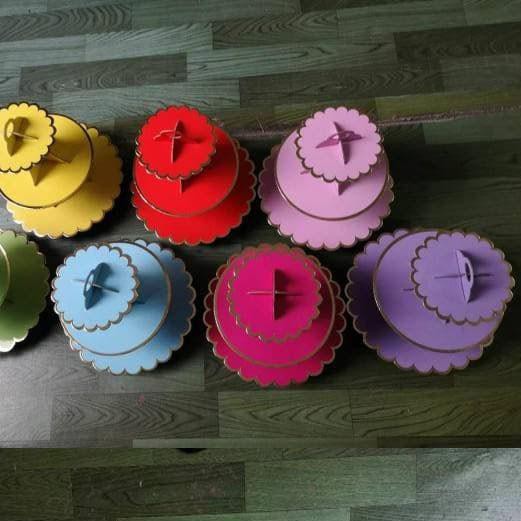 Jual CUPCAKE STAND 3 SUSUN CAKE TIER FOIL POL 3 TIER STANDING CUPCAKE ...