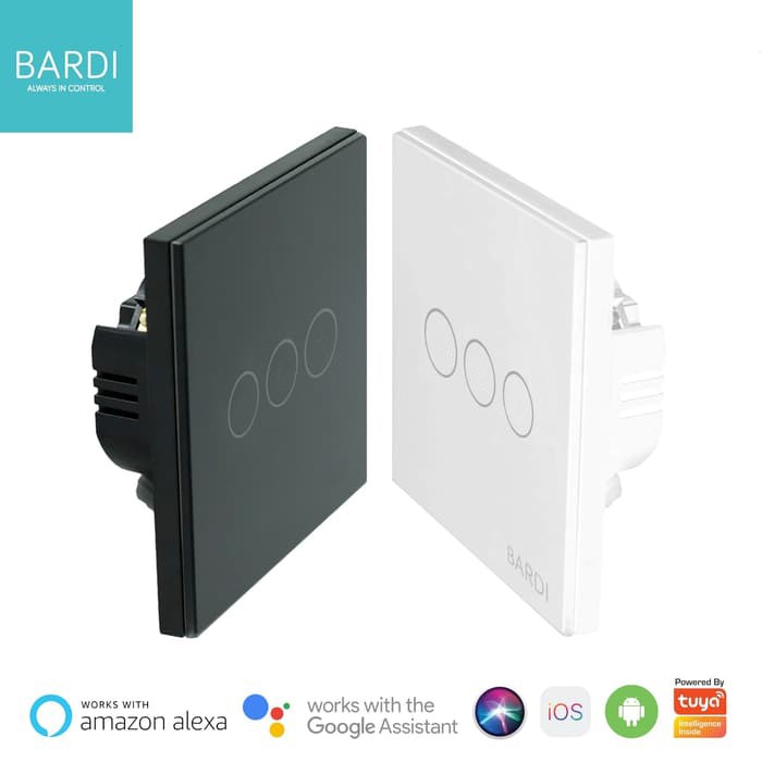 Bardi Smart Light Wallswitch Touch WiFi - EU 3 Gang White/Black ...