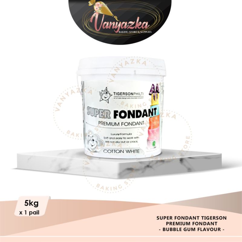 Jual 1 Pail Super Fondant Tigerson Putih/White Cotton Super Fondant ...