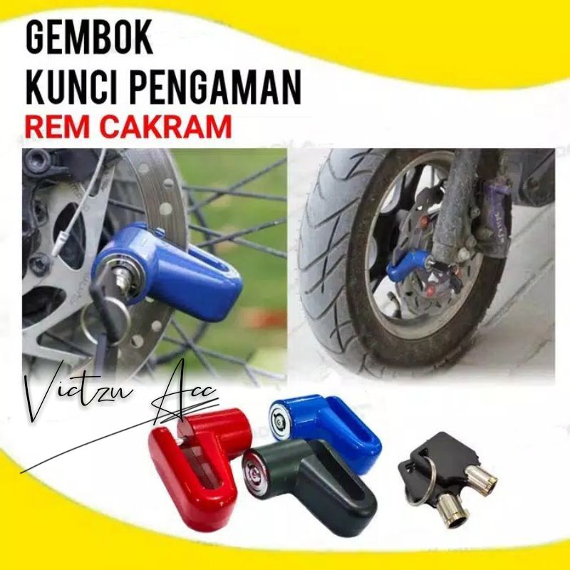 Jual Kunci Gembok Rem Cakram Motor Sepeda Disc Brake Lock Besi Baja ...
