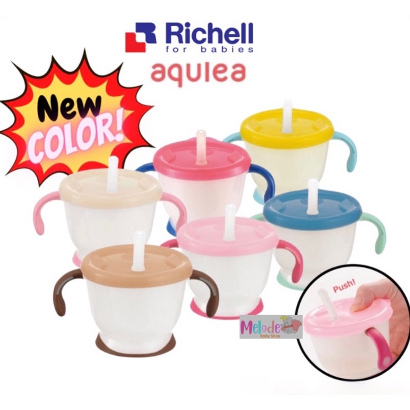 Jual Richell AQ AQULEA Straw Training Mug / Training Cup 150ml / Tempat ...