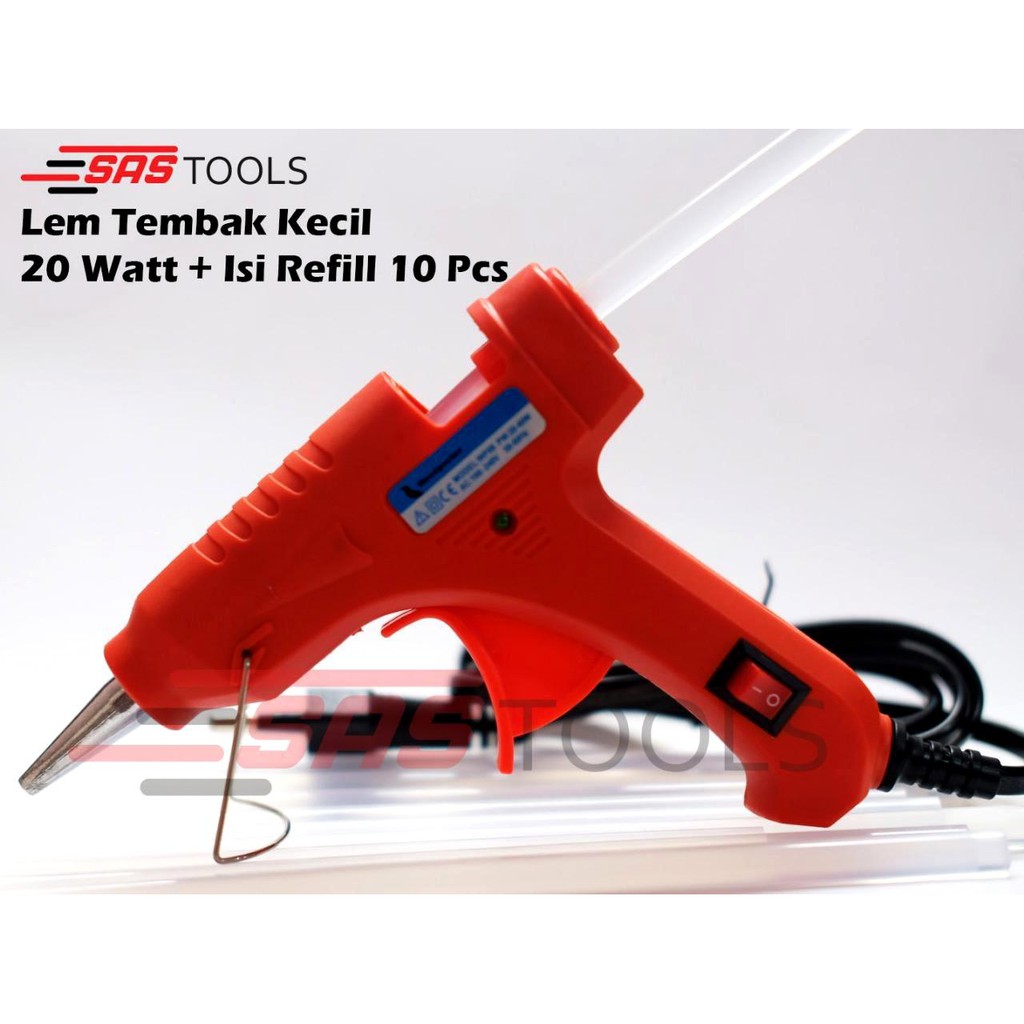 Glue Gun Lem tembak KECIL 20watt + Isi Refill 10 pcs | Shopee Indonesia