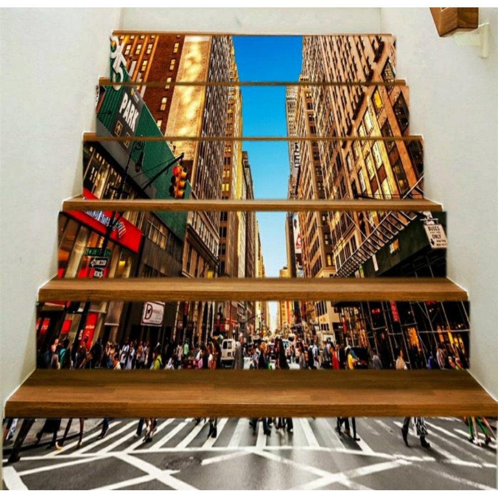 Jual WALLPAPER STICKER CUSTOM 3D WALLPAPER TANGGA GEDUNG 2 | Shopee ...