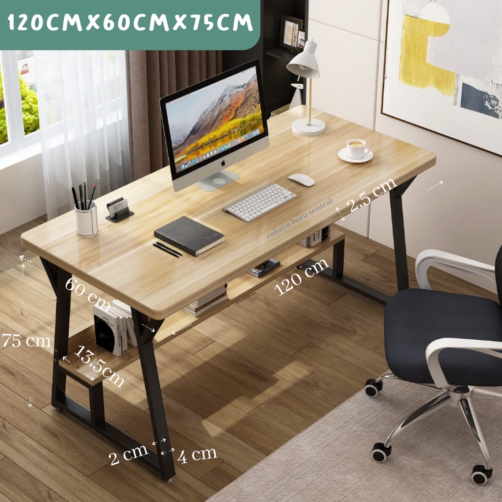 Jual MEJA KANTOR/MEJA KERJA/MEJA TULIS/MEJA BELAJAR KUNING 120x60x75CM ...