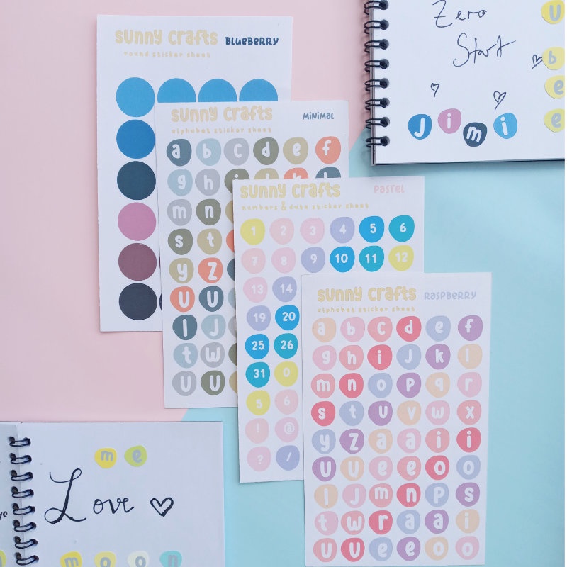 Jual STIKER STICKER ALPHABET HURUF/ANGKA/BULAT/ BUJO | Shopee Indonesia